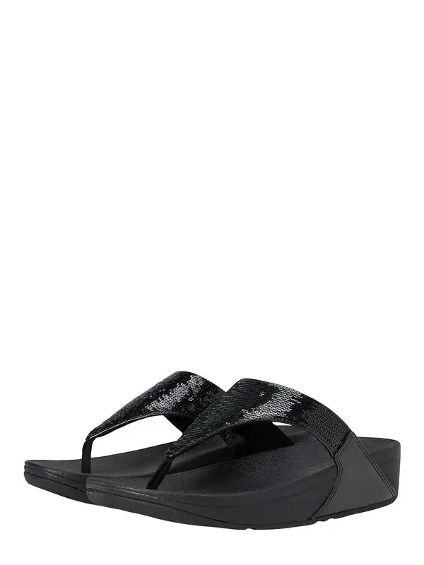 Fitflop Lulu Sequin Wedge Sandals - Black