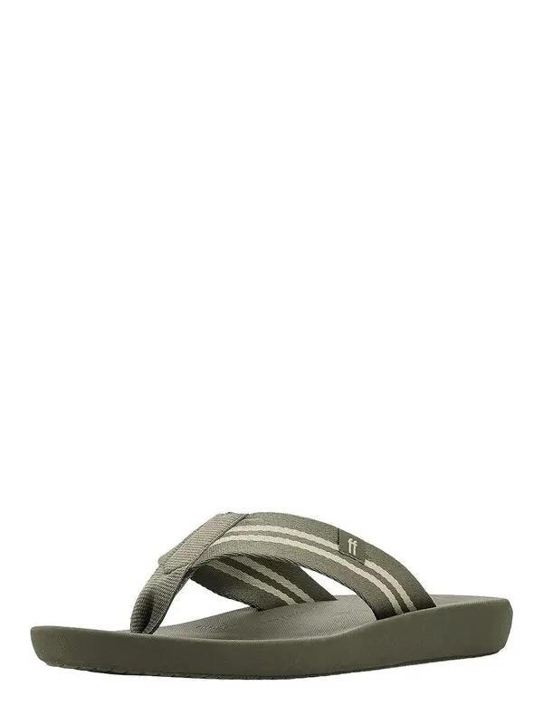 Fitflop Iqushion Two-stripe Webbing Flip-flops - Olive
