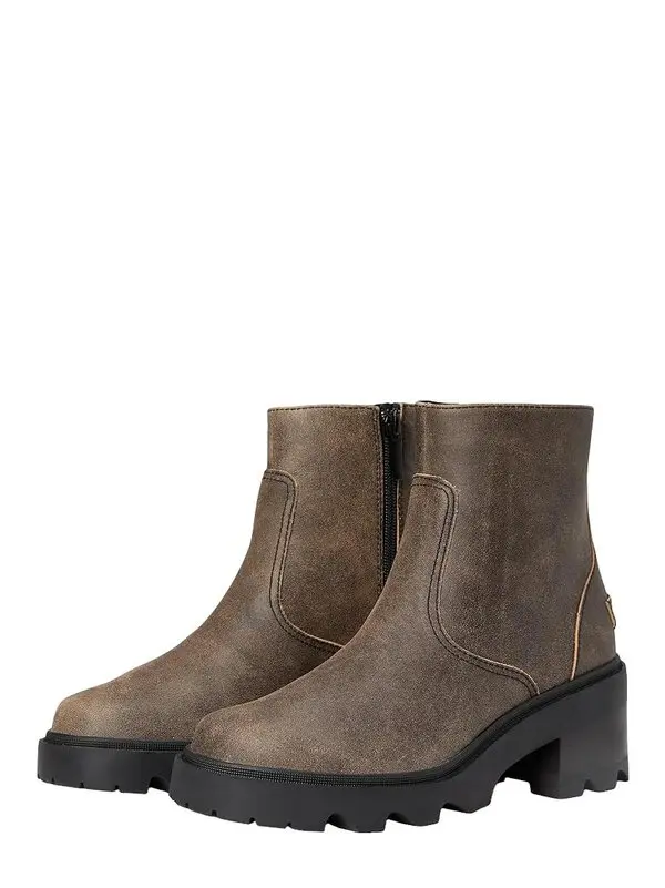 Sorel Joan Now Zip Bootie Ankle Boots - Tan