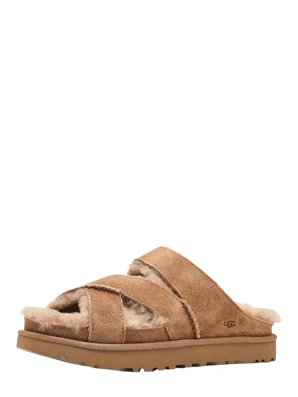 UGG Greenport Cross Strap Slide Slipper - Brown