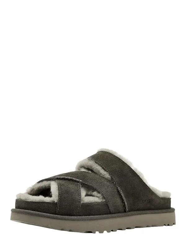 UGG Greenport Cross Strap Slide Slipper - Gray