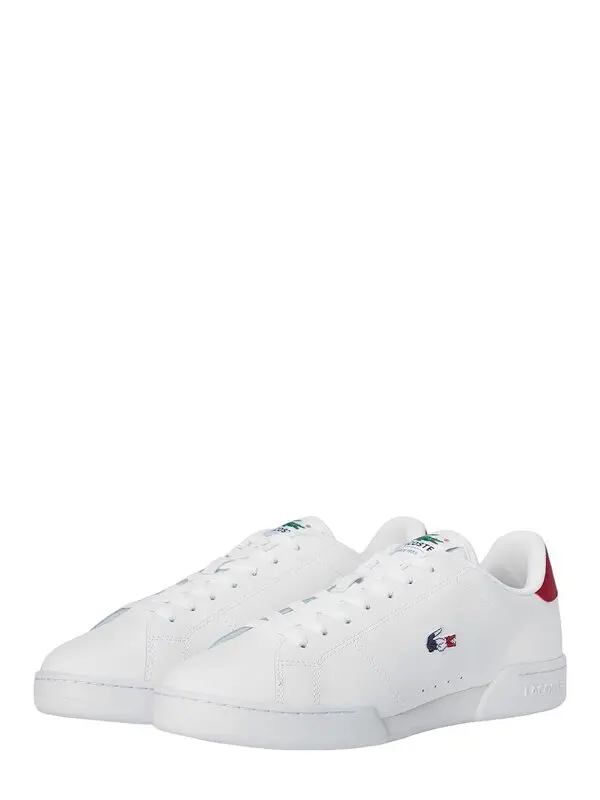 Lacoste Carnaby Cup Leather Sneakers - White/navy/red