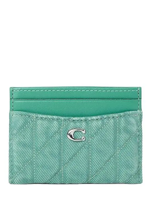 COACH Essential Card Case With Quilting Wallet Handbags Ivory - Bone