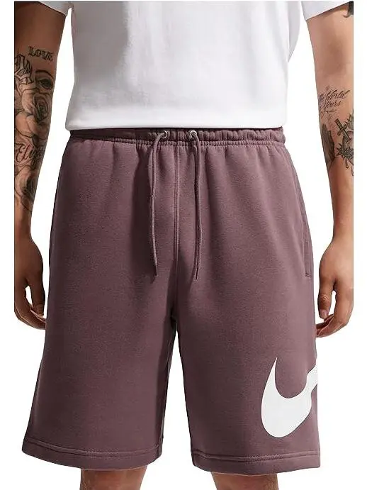 Nike Club Fleece Logo Drawstring Shorts - Brown