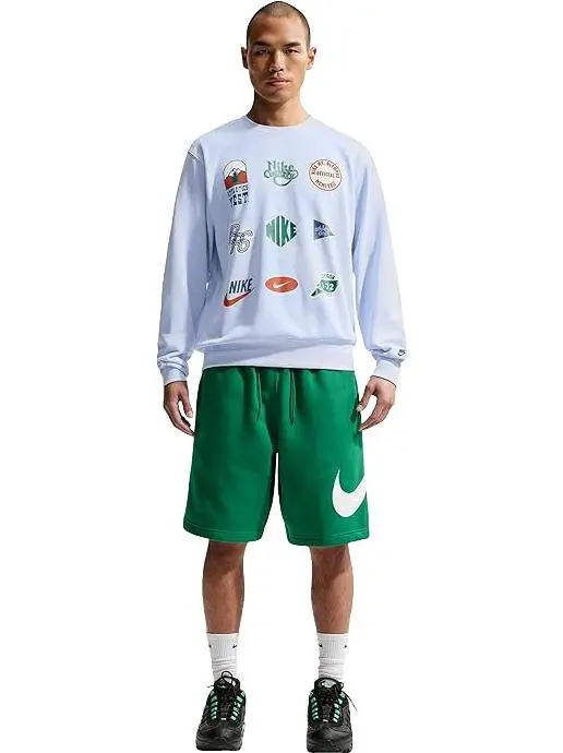 Nike Club Fleece Mid-thigh Workout Shorts - Green