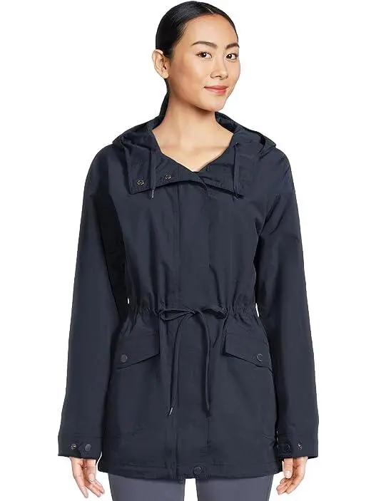 Columbia Hooded Water-resistant Jacket With Drawstring Waist - Navy