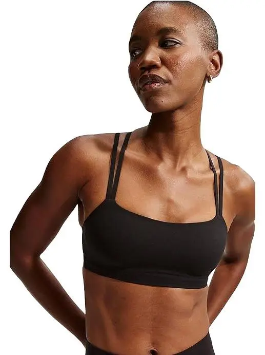 Nike Dri-fit Zenvy Strappy Light Support Padded Sports Bra Bra /cool Grey - Black