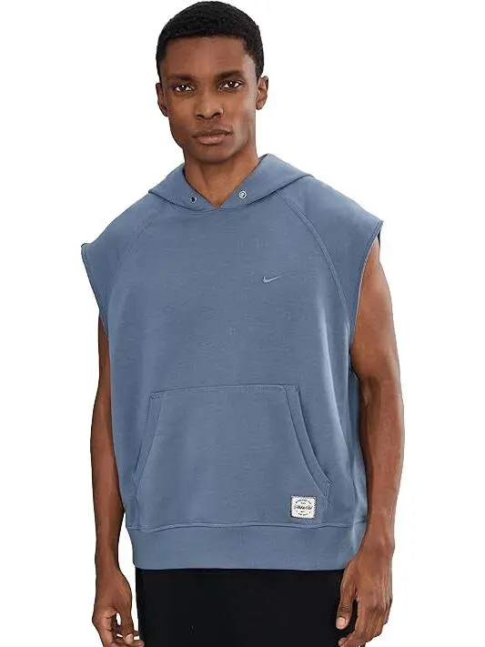 Nike Athletic Club Dri-fit Fleece Sleeveless Training Hoodie - Blue