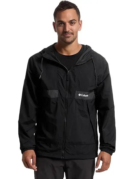 Columbia Spire Valley Hooded Windbreaker Coat - Black