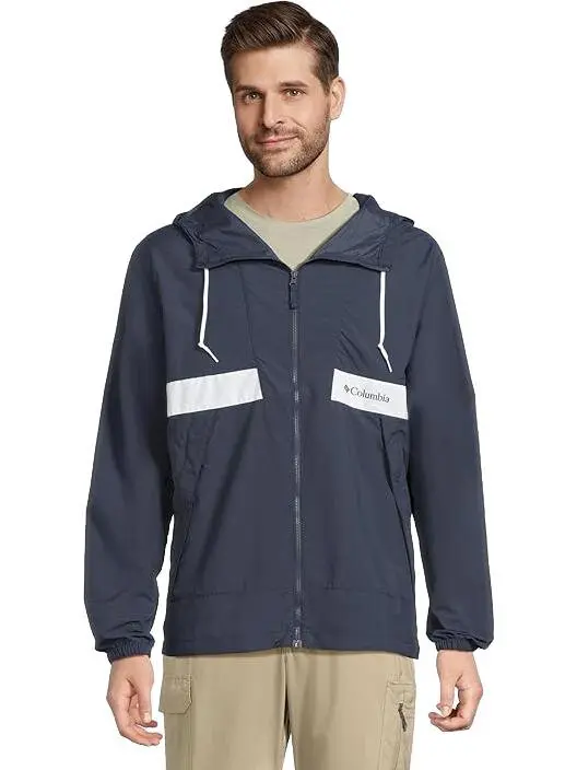 Columbia Spire Valley Hooded Windbreaker Coat - Navy