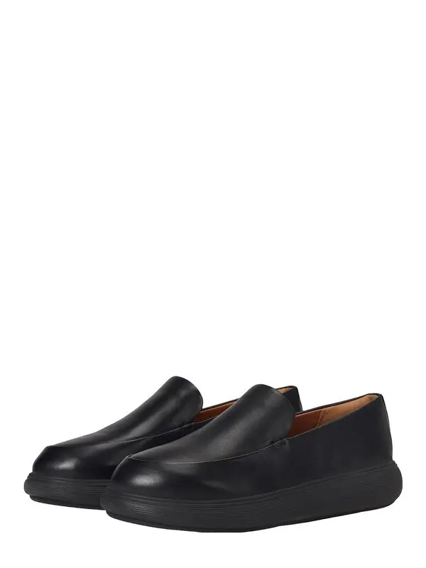 Fitflop Iq-comff Leather Loafers Flat Slip-on Shoes - Black