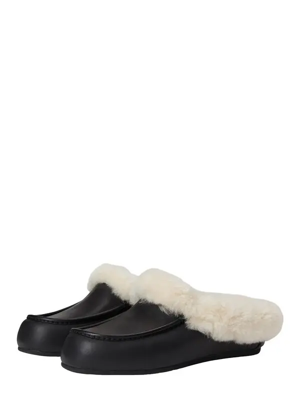 UGG Ansley Mule Leather Slippers - Black