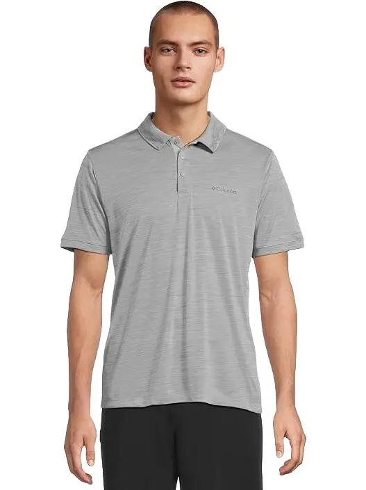 Columbia Sage Peak Knit Polo Short Sleeve Knit Grey Heather - Gray