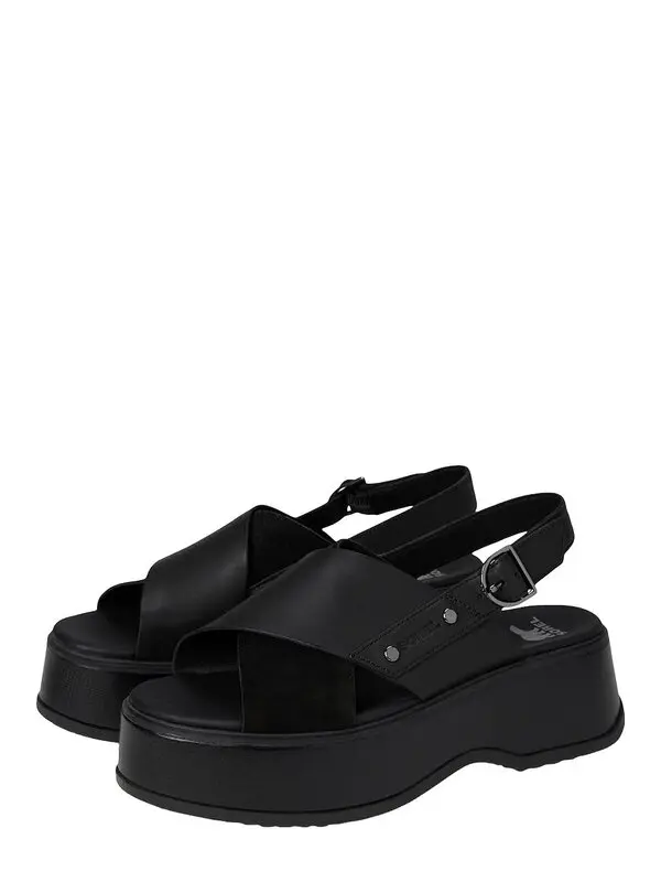 Sorel Dayspring Crisscross Platform Sandals - Black