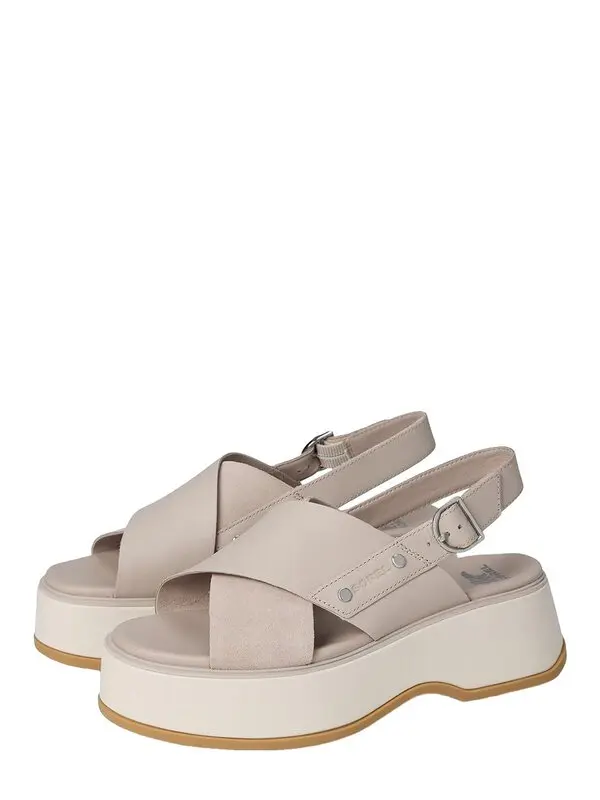 Sorel Dayspring Crisscross Platform Sandals - Bone