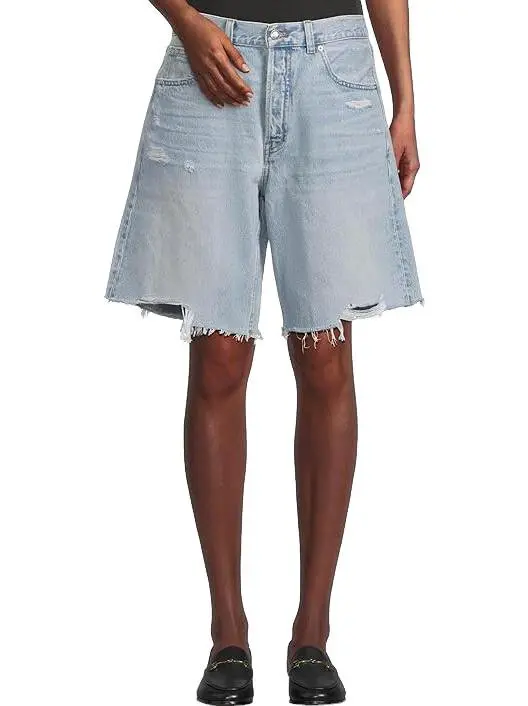 Madewell The Essex Long Baggy Short Shorts - Blue