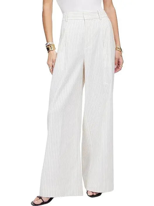 Madewell Superwide Harlow Pinstripe Pants - Beige