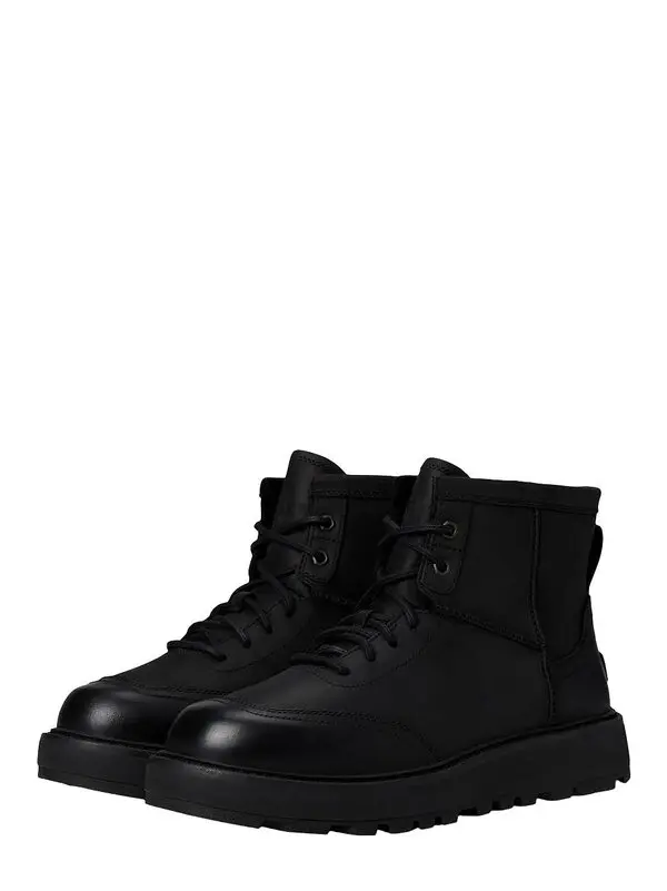 UGG Idyllwild Lace Up Waterproof Leather Boots - Black