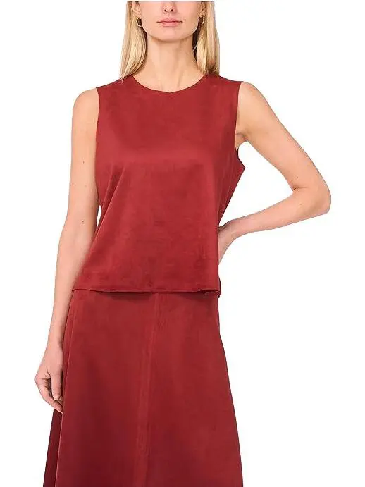 Vince Camuto Sleeveless Crew Neck Top - Red