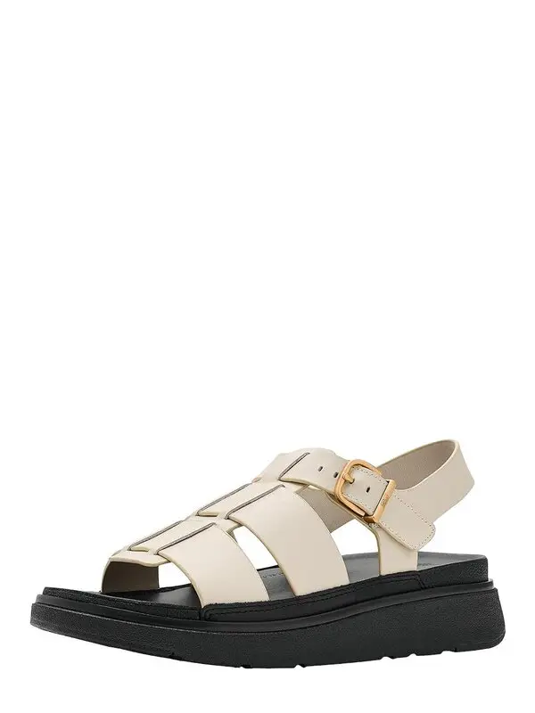 Fitflop Gen-ff Leather Fisherman Wedge Sandals - Beige