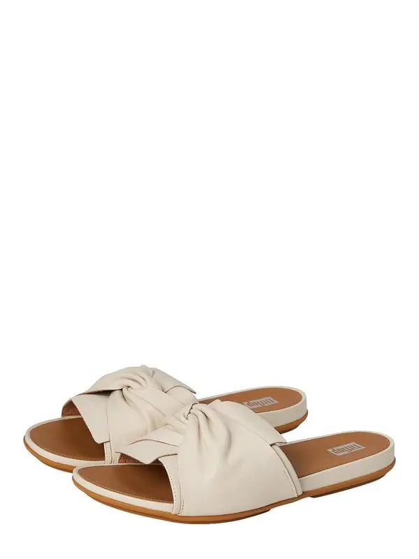 Fitflop Gracie Soft-twist Leather Slides - Beige