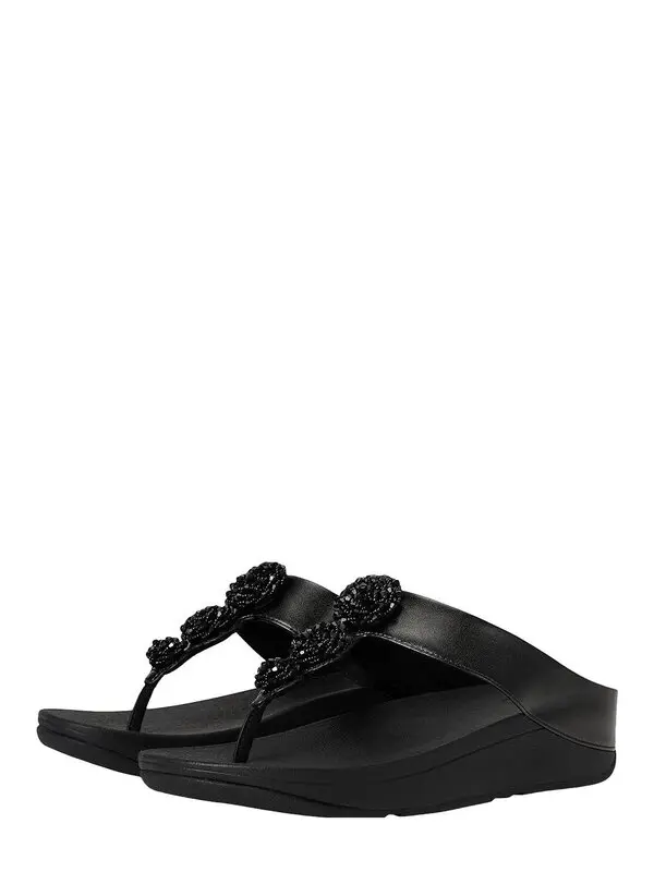 Fitflop Metallic Beadie-button Wedge Sandals - Black