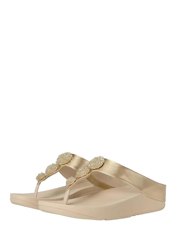 Fitflop Metallic Beadie-button Wedge Sandals - Gold