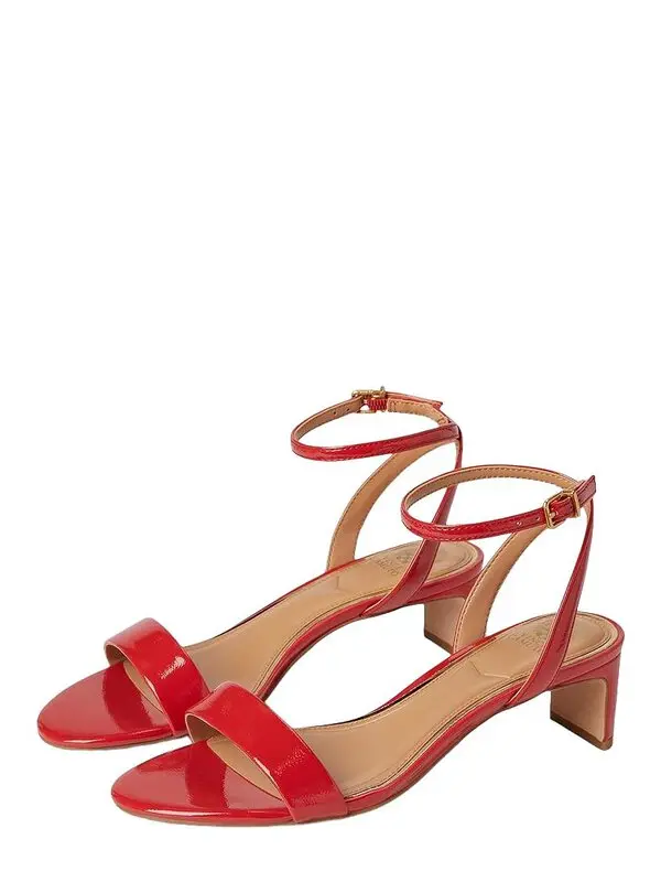 Vince Camuto Lylah Kitten Heel Ankle Strap Sandals - Black