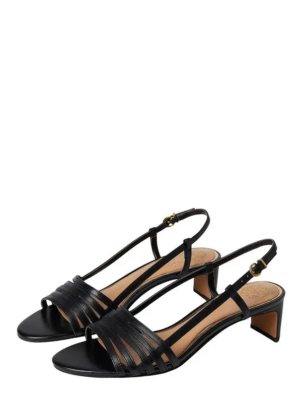Vince Camuto Layton Strappy Kitten Heel Sandals - Black