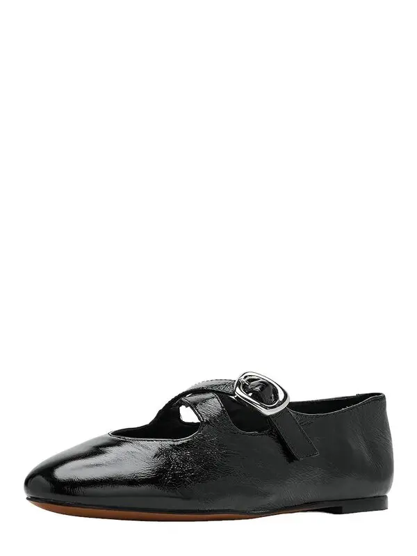 Madewell The Remy Crisscross Mary Jane Flat Shoes - Black