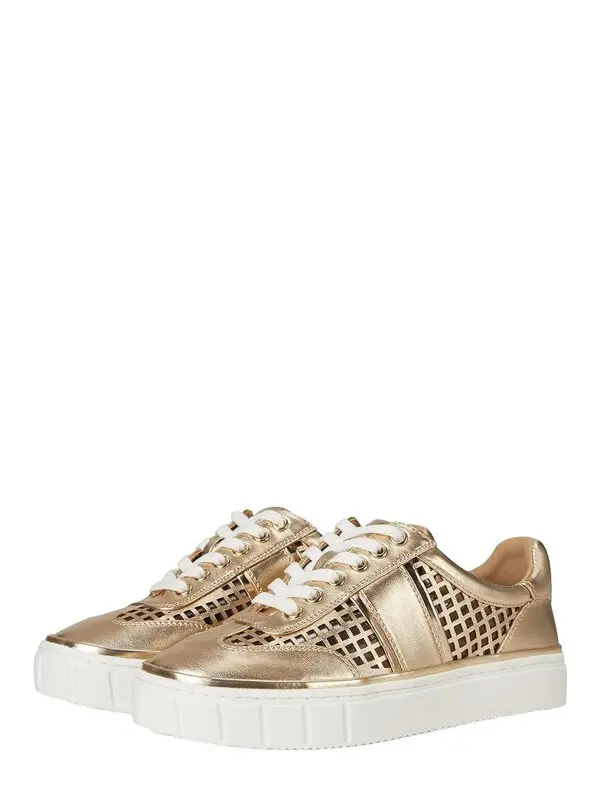 Vince Camuto Raiden Cut-out Platform Sneakers - Gold
