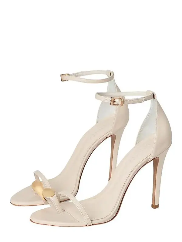 Schutz Maya Stiletto Sandals With Embellished Straps - White