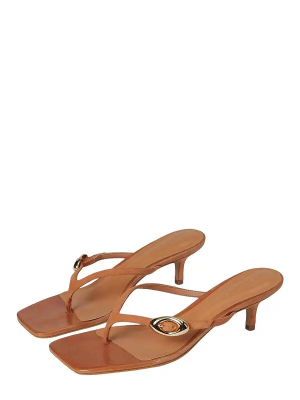 Schutz Miriam Kitten Heel Thong Sandal - Red