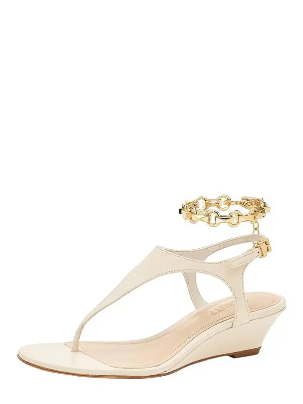 Schutz Lys Wedge Sandals With Chain Detail - White