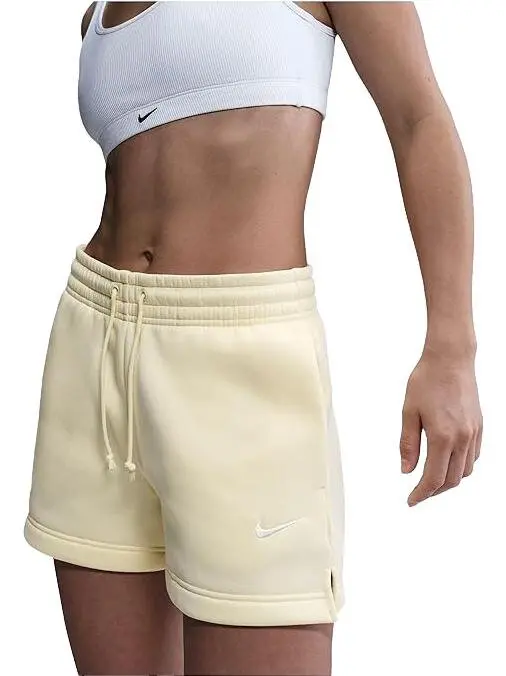 Nike Phoenix Fleece Mid-rise 4 Shorts - Yellow