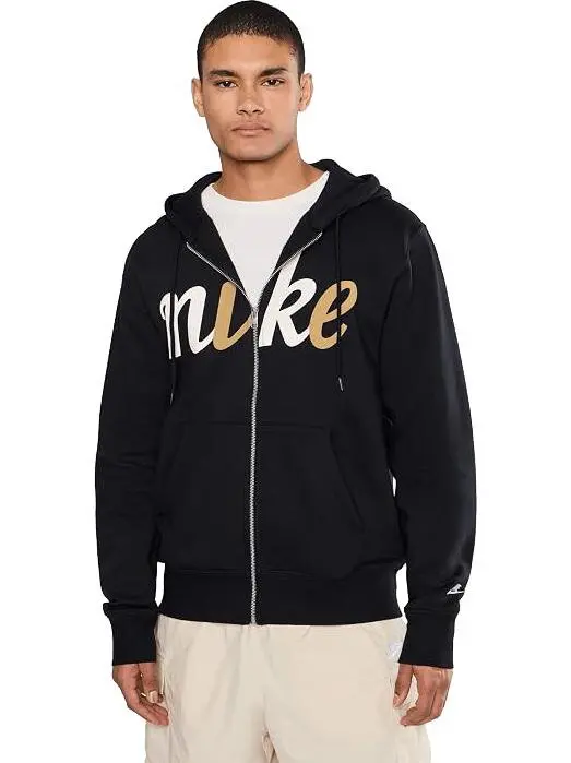 Nike Club Full-zip Fleece Hoodie - Black/black/sail