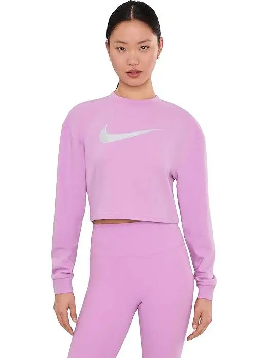Nike Pro Dri-fit Crew-neck French Terry Top - Pink