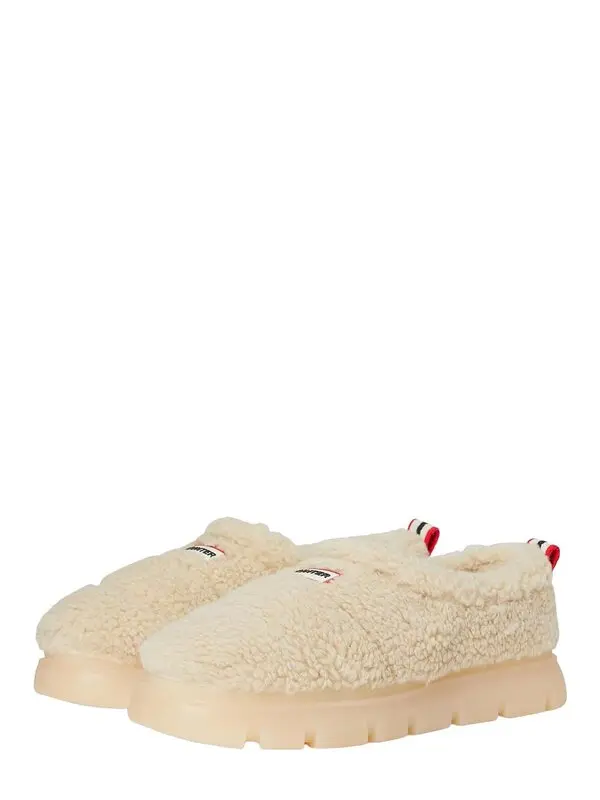 Hunter Madisons Faux Fur Flat Mules - Beige