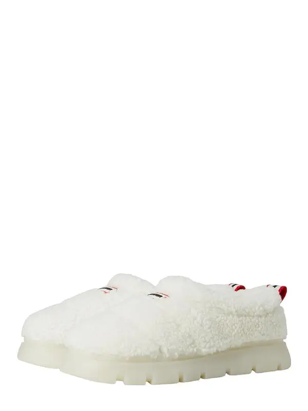 Hunter Madisons Faux Fur Flat Mules - White