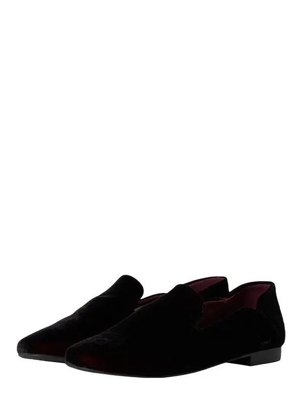 Toms Lara Velvet Loafer Flats - Burgundy
