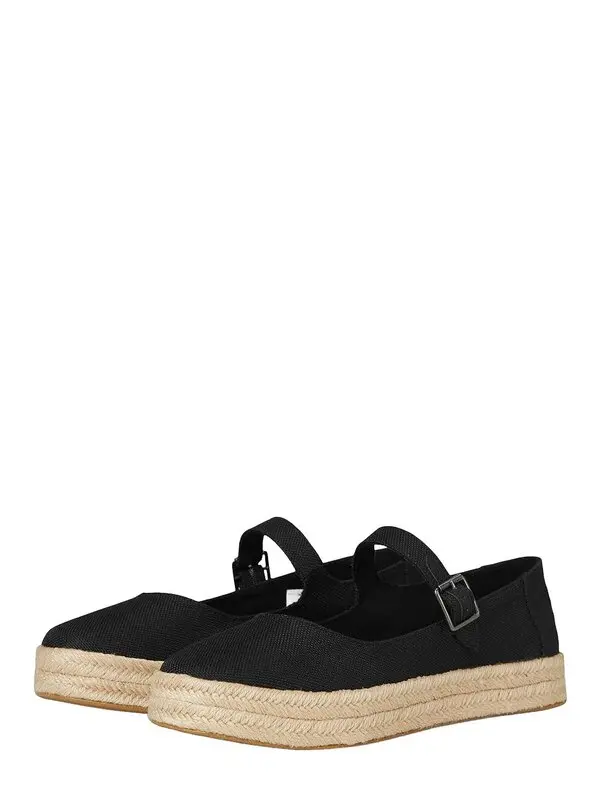 Toms Carolina Mary Jane Flatform Espadrilles - Black