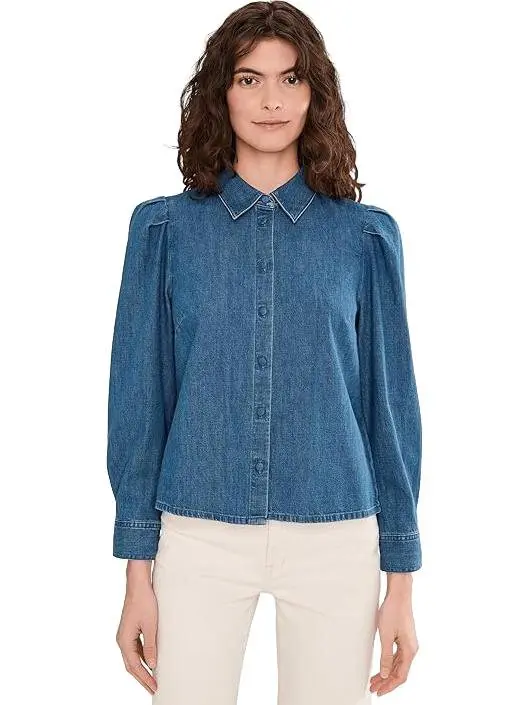 Madewell Puff Sleeve Fitted Shirt - Blue