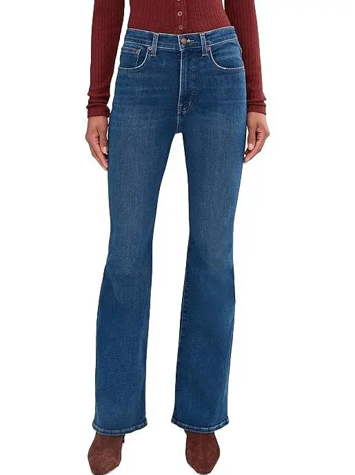 Madewell Stretch Flare Jeans In Carville Wash - Blue