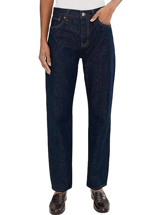 Madewell Longline Straight Leg Jeans - Navy