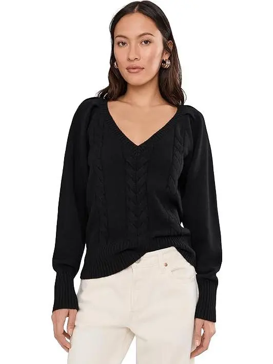 Madewell Carlia Pullover V-neck Sweater - Black