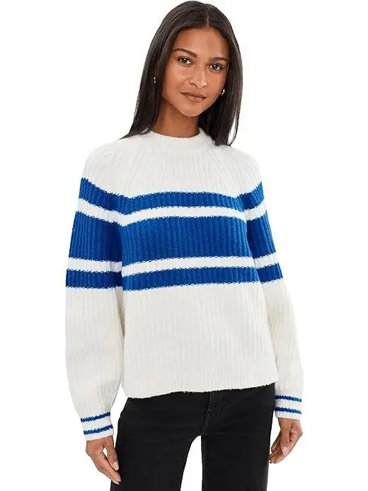 Madewell Stripe Apres Stevie Cozy Cotton Pullover Sweater - Black