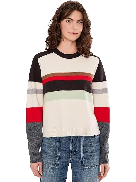 Madewell Stripe Raglan Pullover Sweater - Black