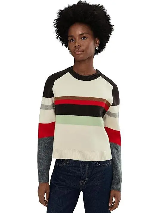 Madewell Stripe Raglan Pullover Sweater - Blue
