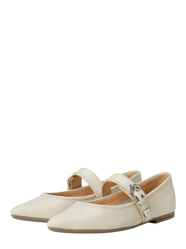 THE FRYE COMPANY Heather Buckle Mary Jane Flats - Bone