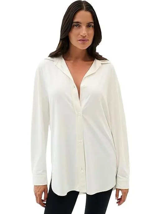 Splits59 Kate Airweight Lite Button Down Shirt - White